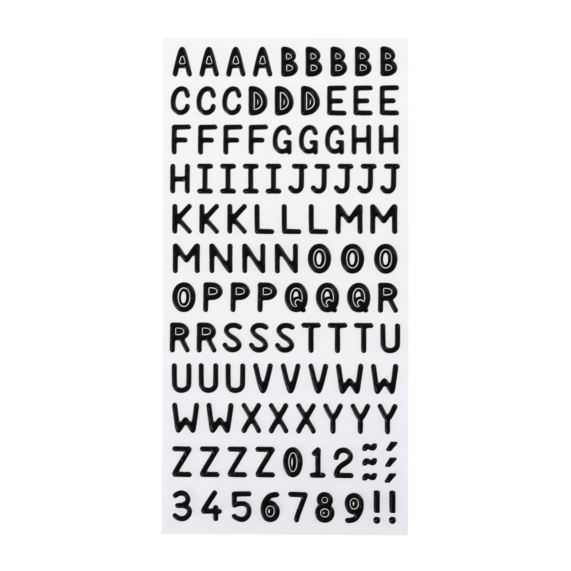 Matt Black Puffy Alphabet Stickers | Hobbycraft