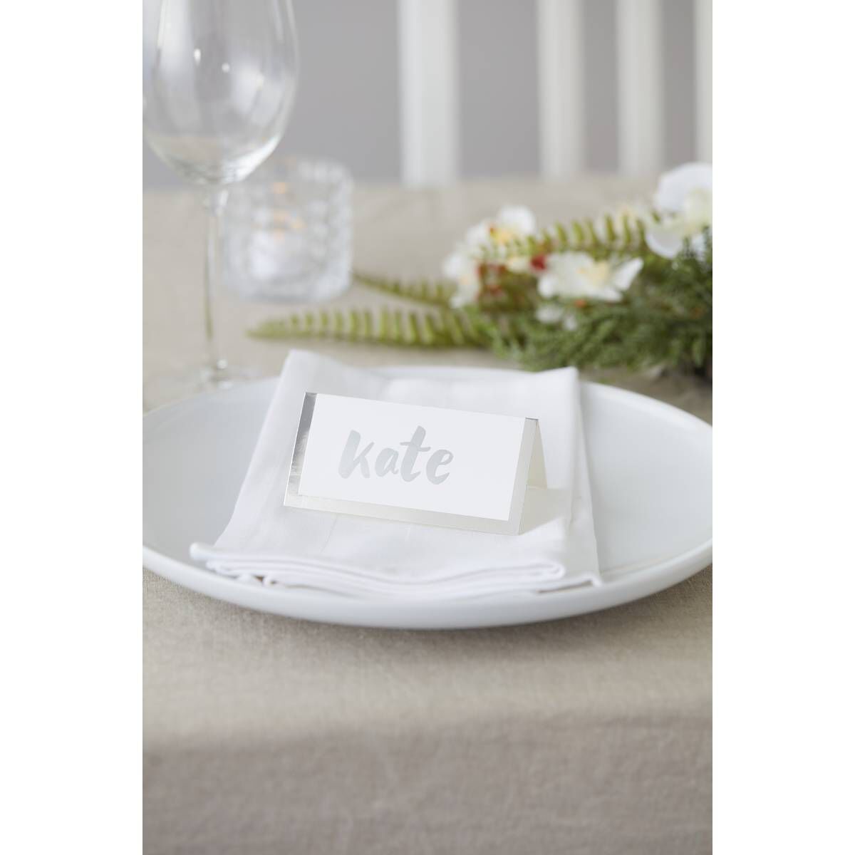 Silver Border Place Cards 10 Pack | Hobbycraft