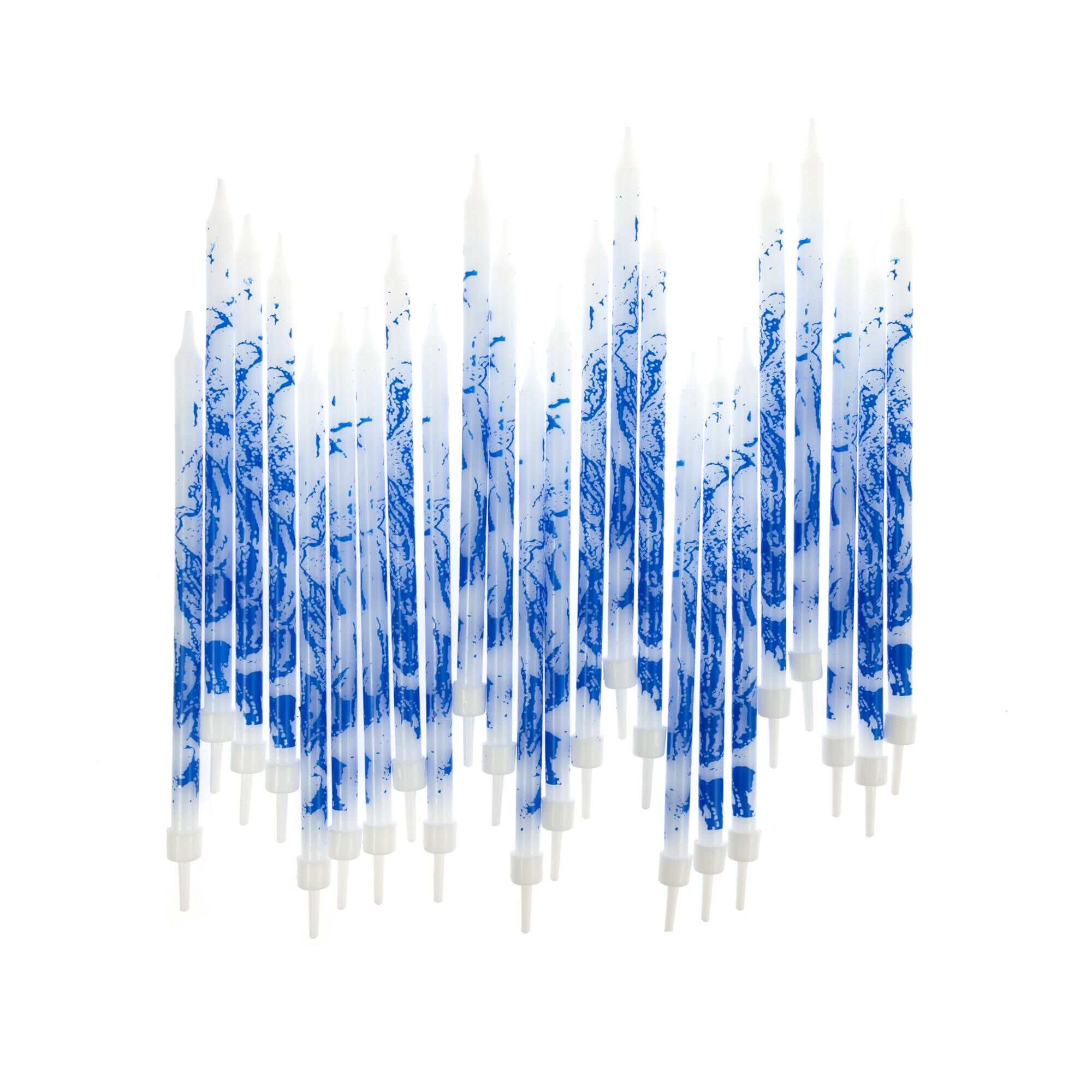Whisk Blue Marbled Candles 24 Pack | Hobbycraft