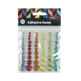 Bright Round Adhesive Gems 60 Pack | Hobbycraft
