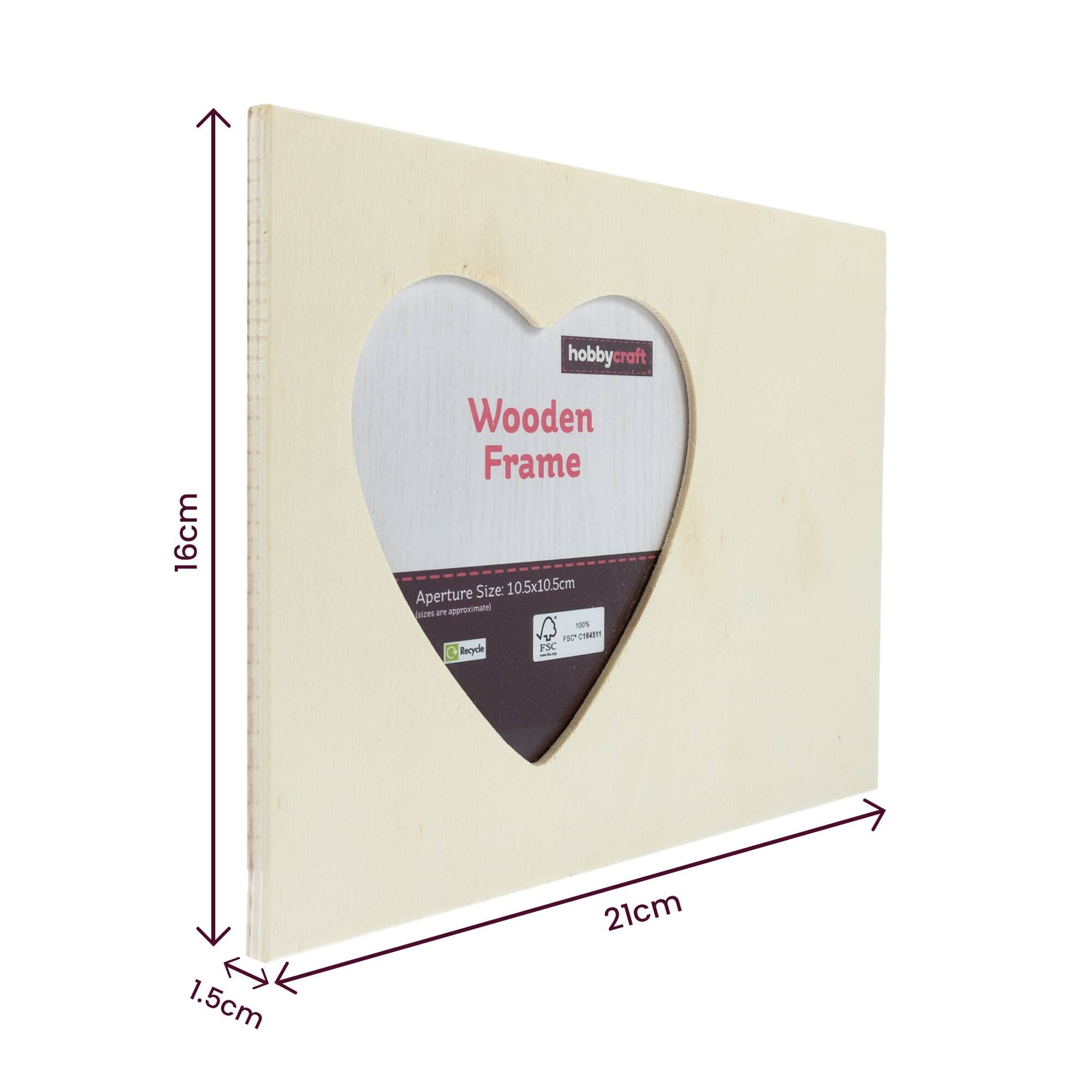 Wooden Heart Frame 21cm x 16cm | Hobbycraft
