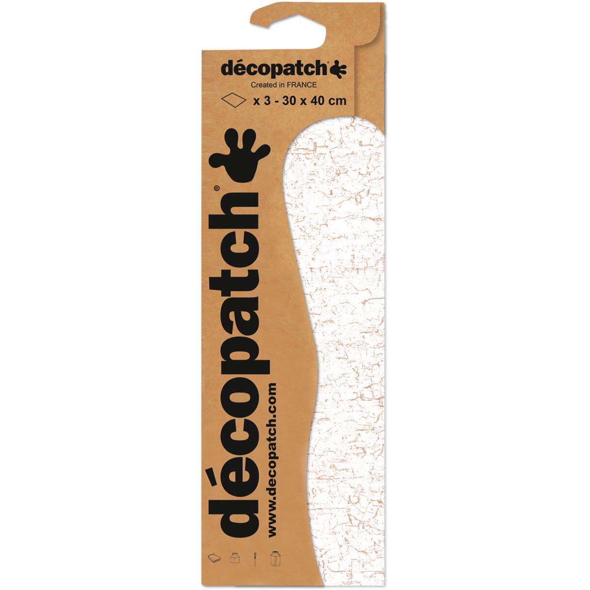 Decopatch Gold and White Crackle Paper 3 Sheets | Hobbycraft