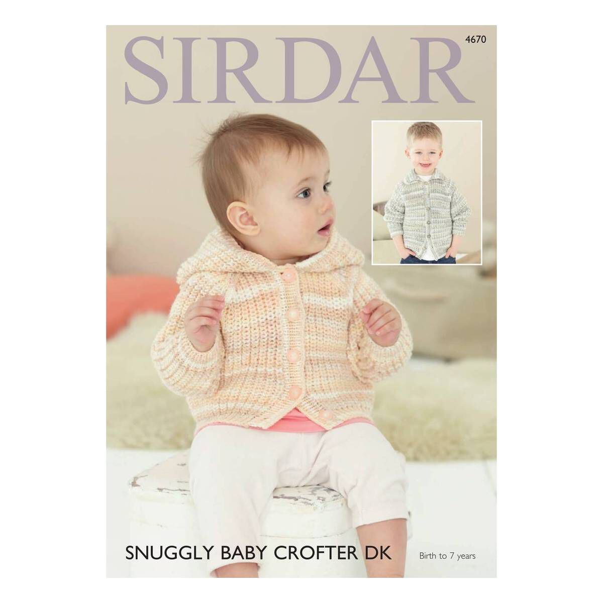 Sirdar Snuggly Baby Crofter DK Cardigan Digital Pattern 4670 | Hobbycraft