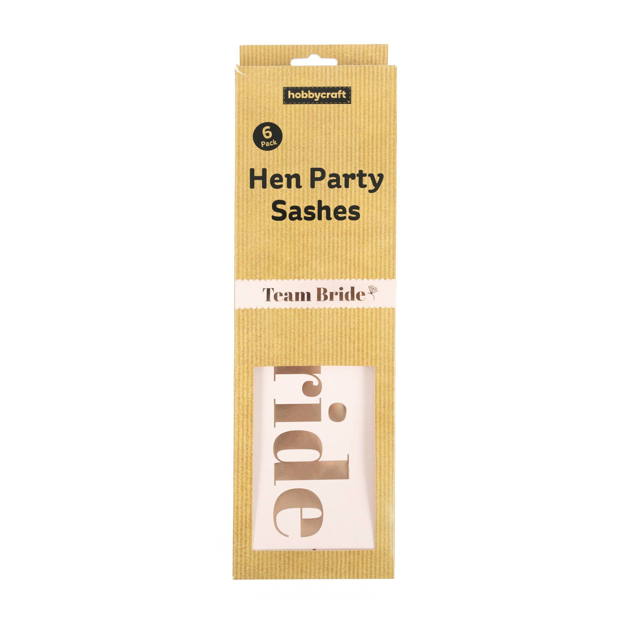 Pink and Rose Gold Team Bride Sashes 6 Pack | Hobbycraft