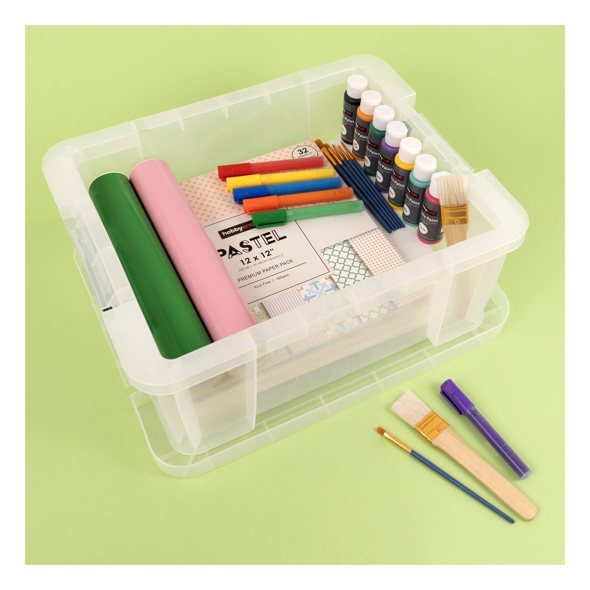 Whitefurze Allstore 24 Litre Clear Storage Box | Hobbycraft