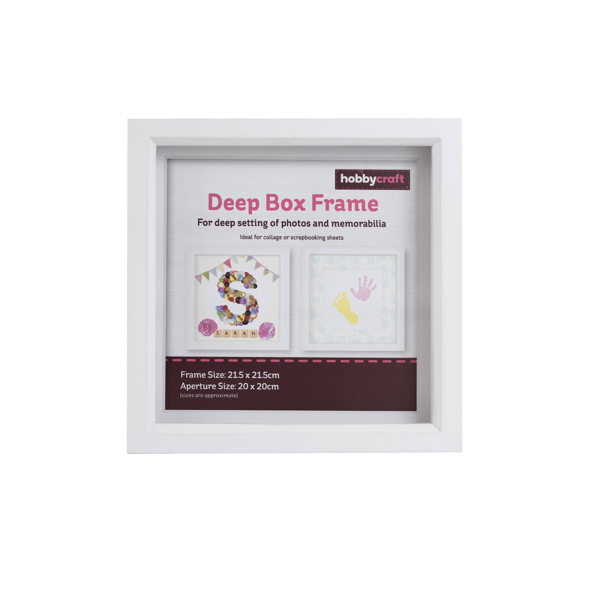 White Deep Box Frame 20cm x 20cm | Hobbycraft