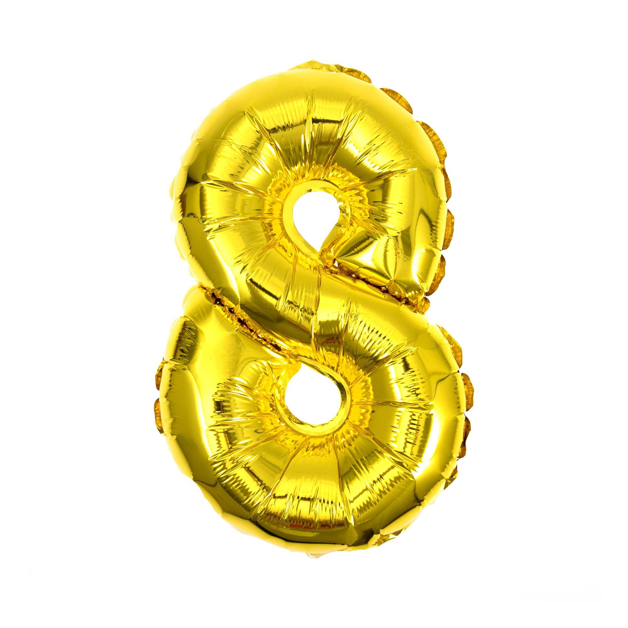Gold Foil Number 8 Balloon | Hobbycraft