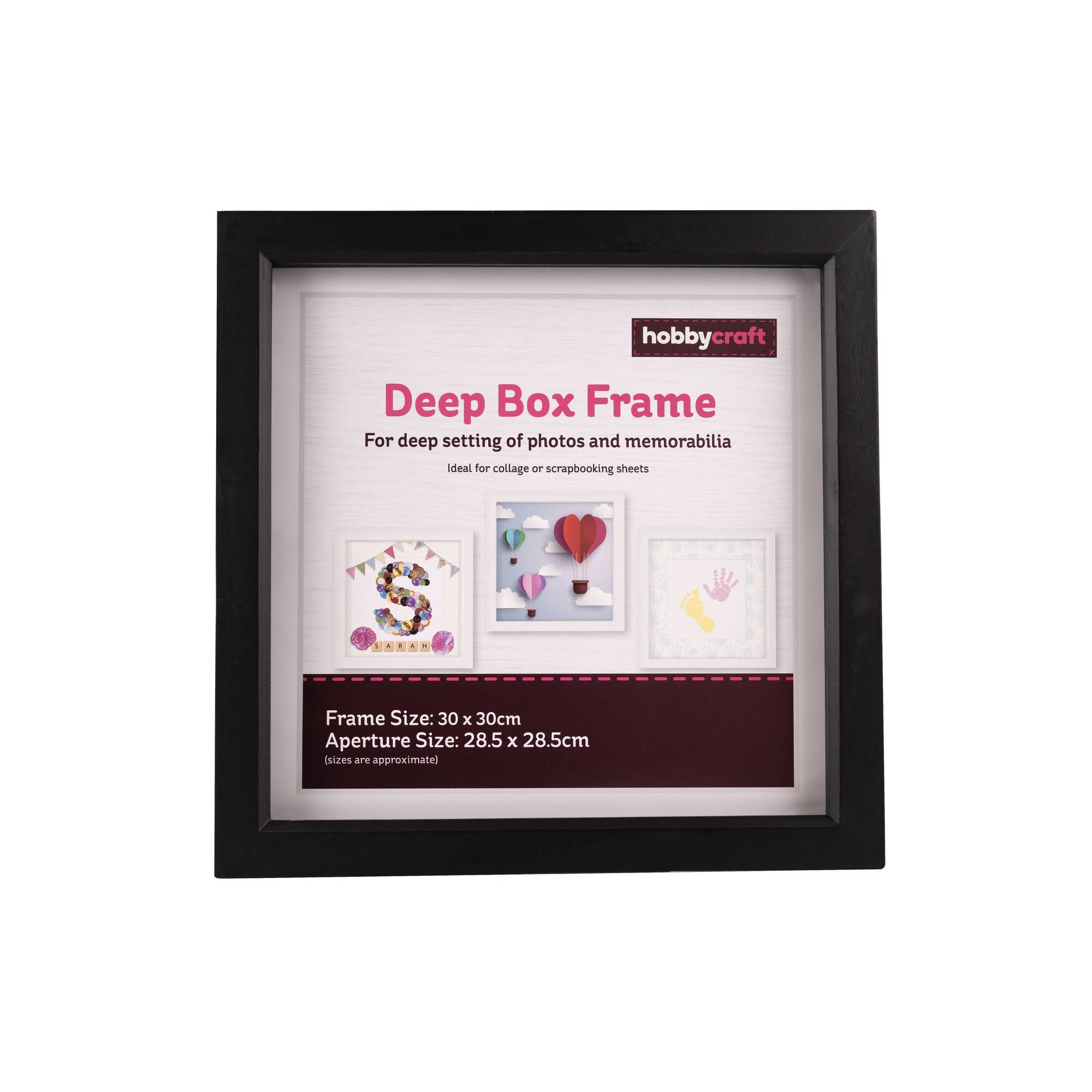 Black Deep Box Frame 28.5cm x 28.5cm | Hobbycraft