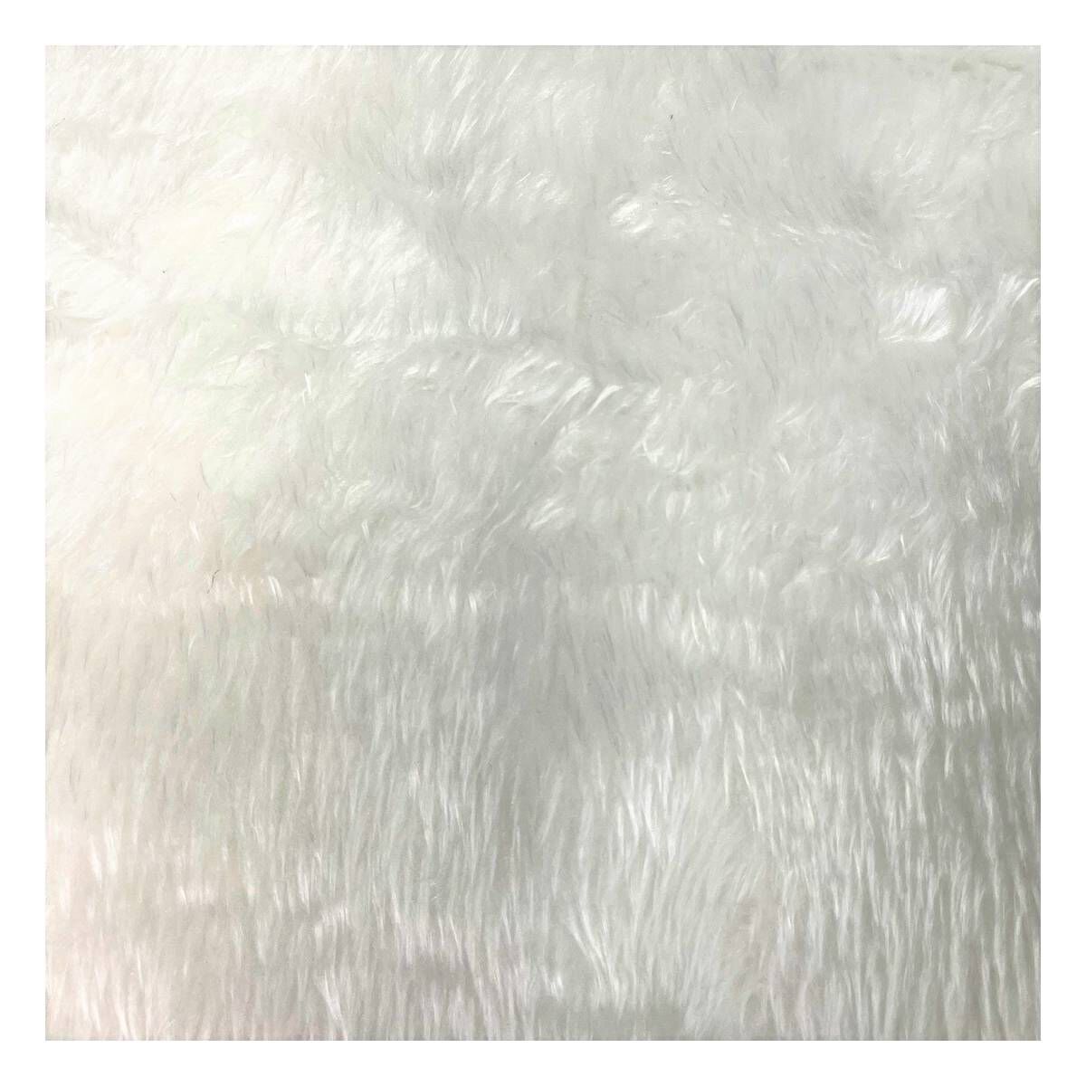 White Fun Fur Fabric by the Metre | Hobbycraft