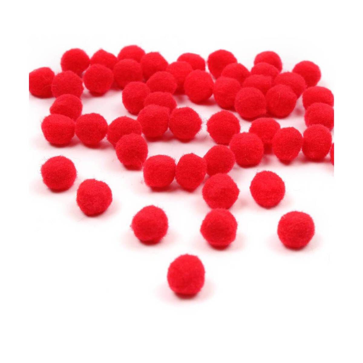 Bright Red Pom Poms 7mm 50 Pack | Hobbycraft