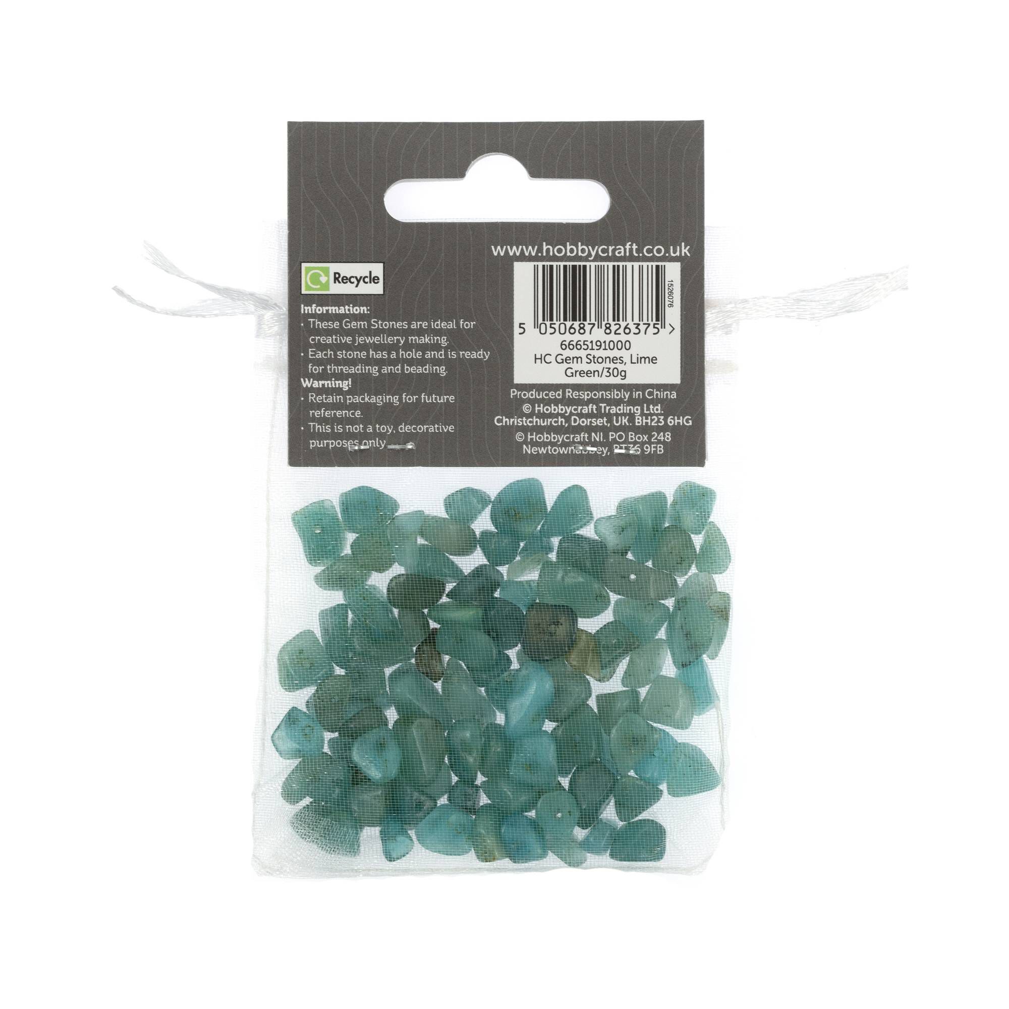 Lime Green Gem Stones 30g | Hobbycraft