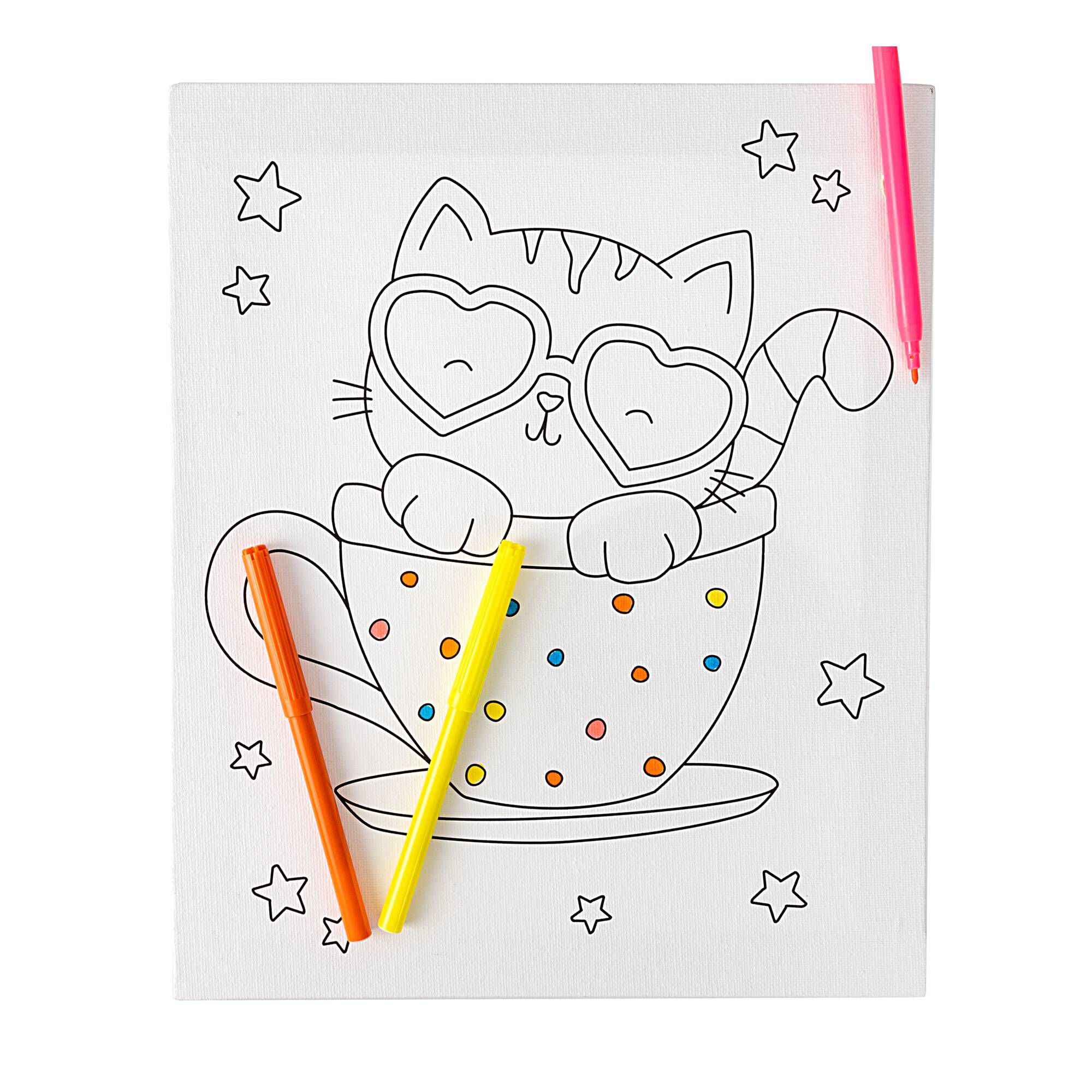 Cat Colour-in Canvas | Hobbycraft