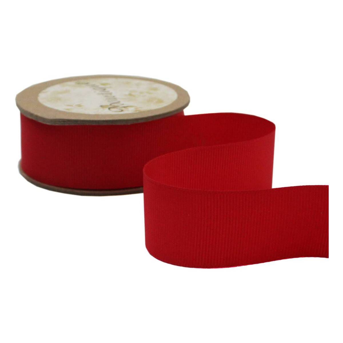 Red Grosgrain Ribbon 25mm x 5m | Hobbycraft