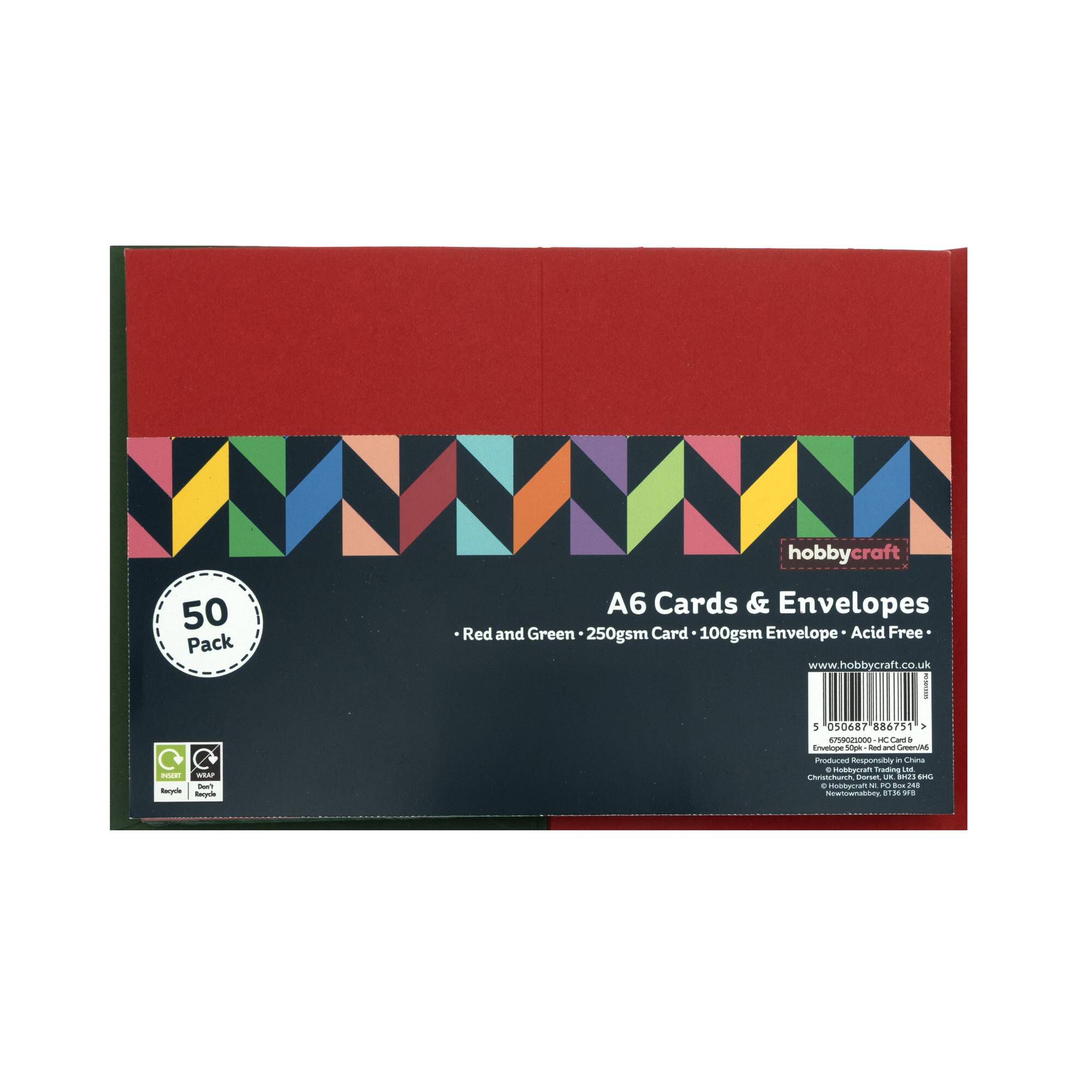 Red and Green Cards A6 50 Pack | Hobbycraft