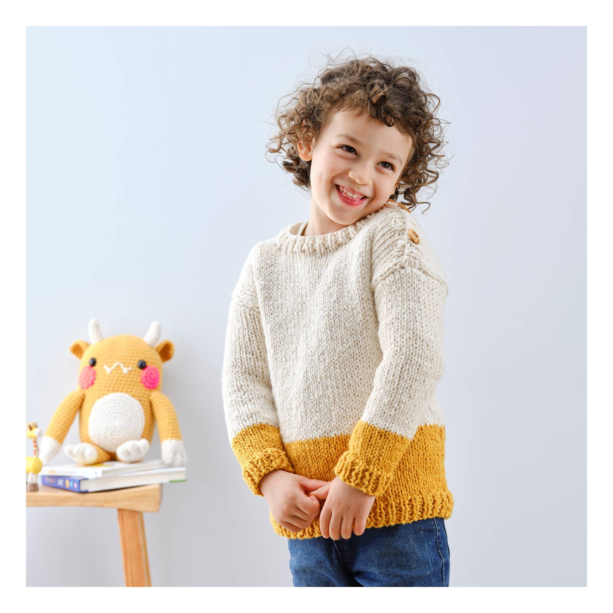 Knitcraft Colour Block Children’s Jumper Digital Pattern 0294 | Hobbycraft