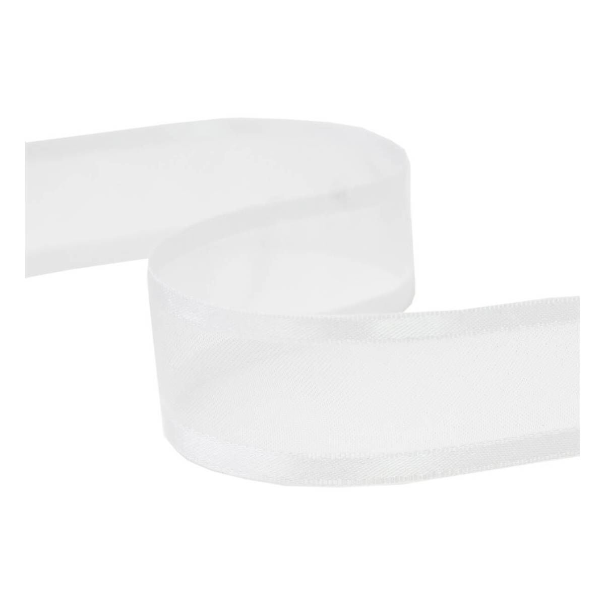 White Organza Satin-Edged Ribbon 25mm x 4m | Hobbycraft