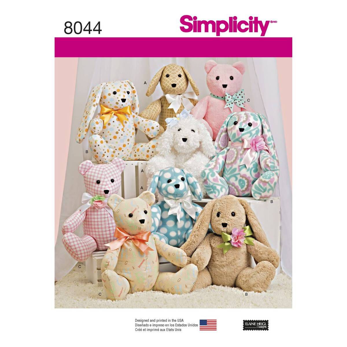 Simplicity Stuffed Animals Sewing Pattern 8044 | Hobbycraft