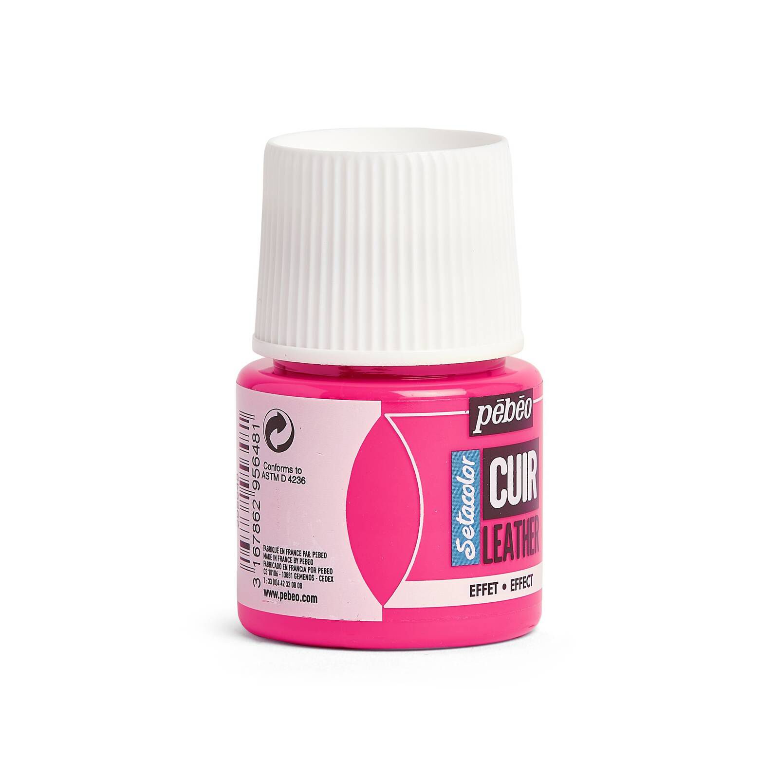 Pebeo Setacolor Fluorescent Pink Leather Paint 45ml | Hobbycraft