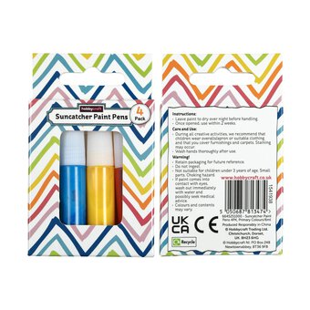 Primary Colour Suncatcher Paint Pens 6ml 4 Pack | Hobbycraft