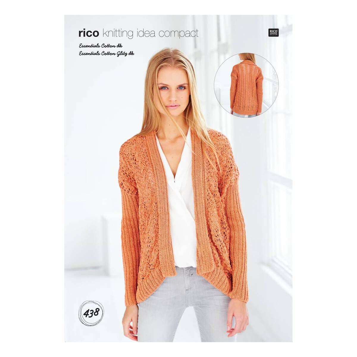 Rico Essentials Cotton DK Ladies' Cardigan Digital Pattern 438 | Hobbycraft
