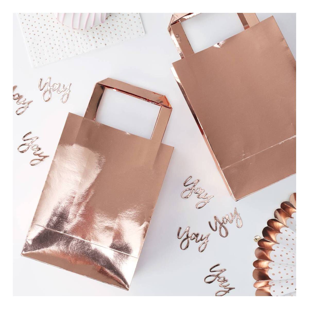 Ginger Ray Rose Gold Party Bags 5 Pack | Hobbycraft