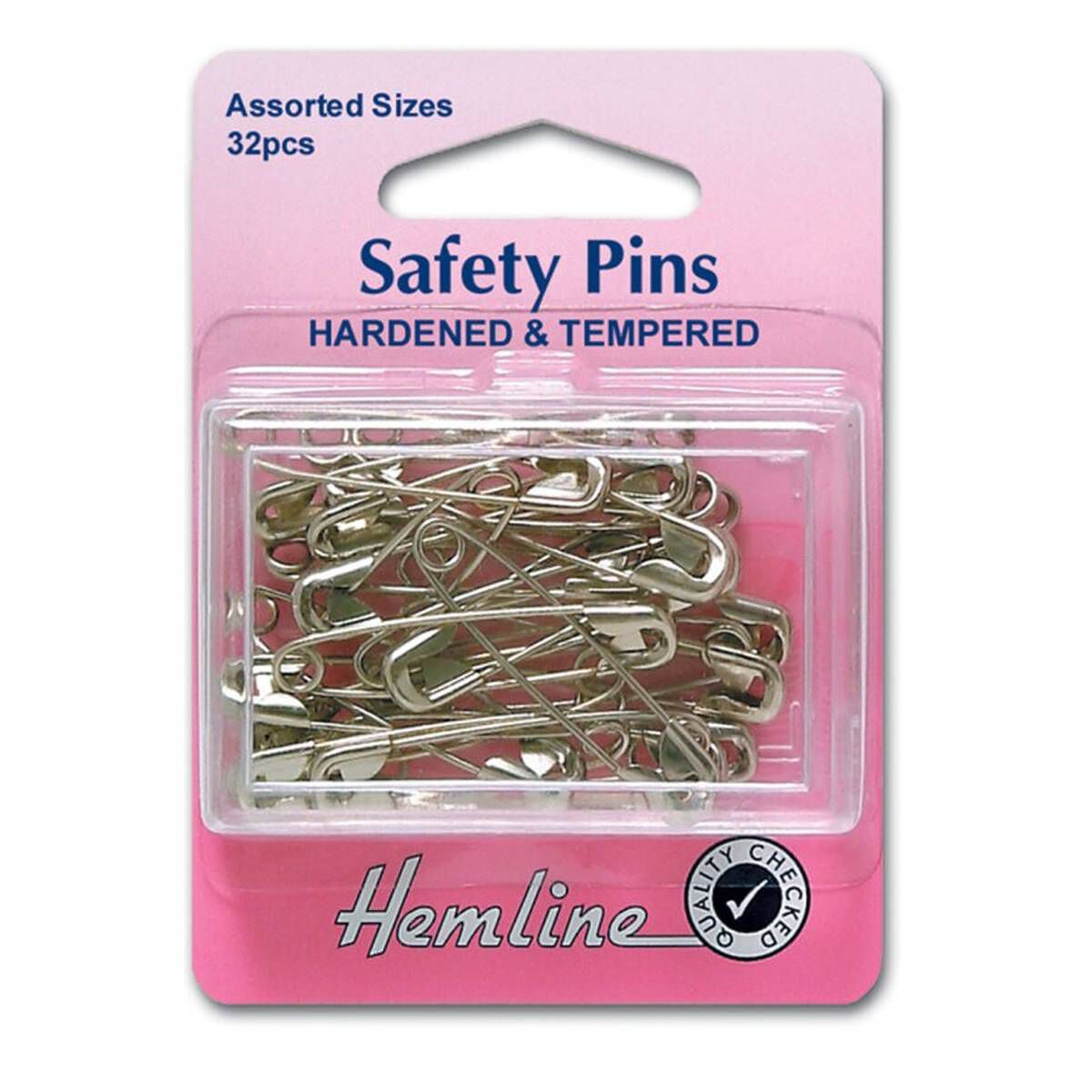 Hemline Assorted Safety Pins 32 Pack | Hobbycraft