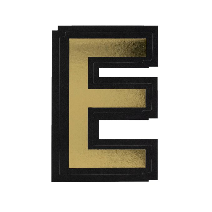 Black and Gold Vinyl Letter E Sticker 5cm | Hobbycraft