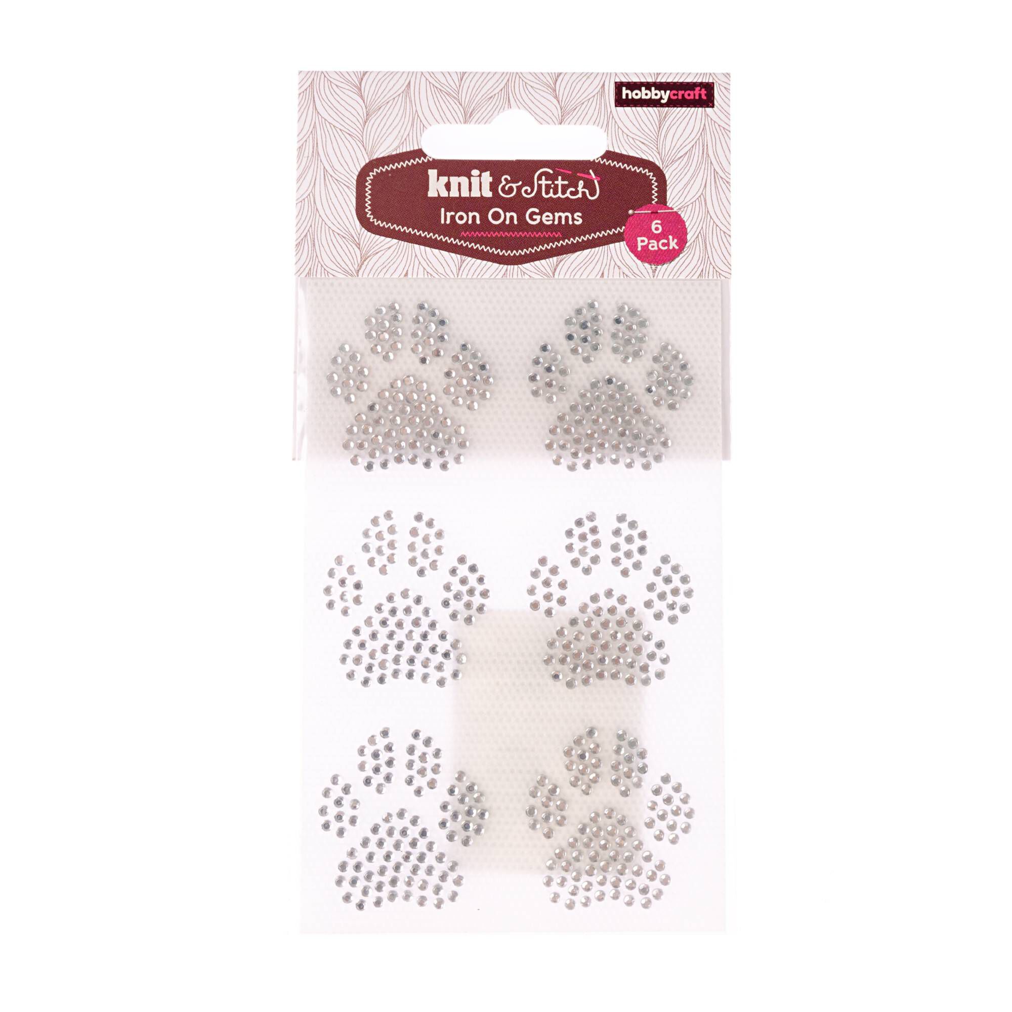 Paw Iron-On Gems 6 Pack | Hobbycraft