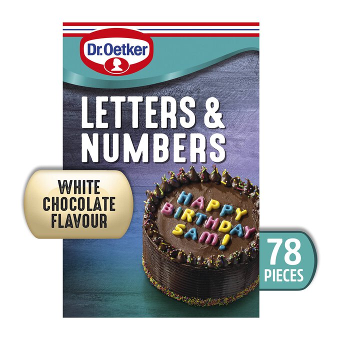 Dr. Oetker White Chocolate Letters and Numbers 78 Pack | Hobbycraft