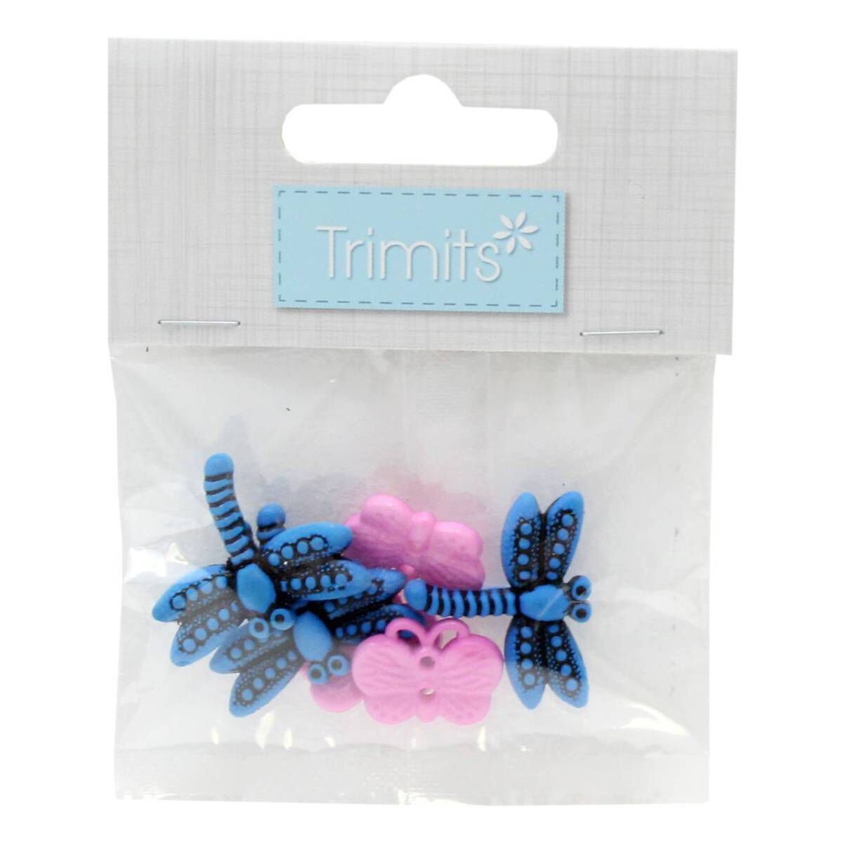 Trimits Butterfly and Dragonfly Craft Buttons 6 Pieces | Hobbycraft
