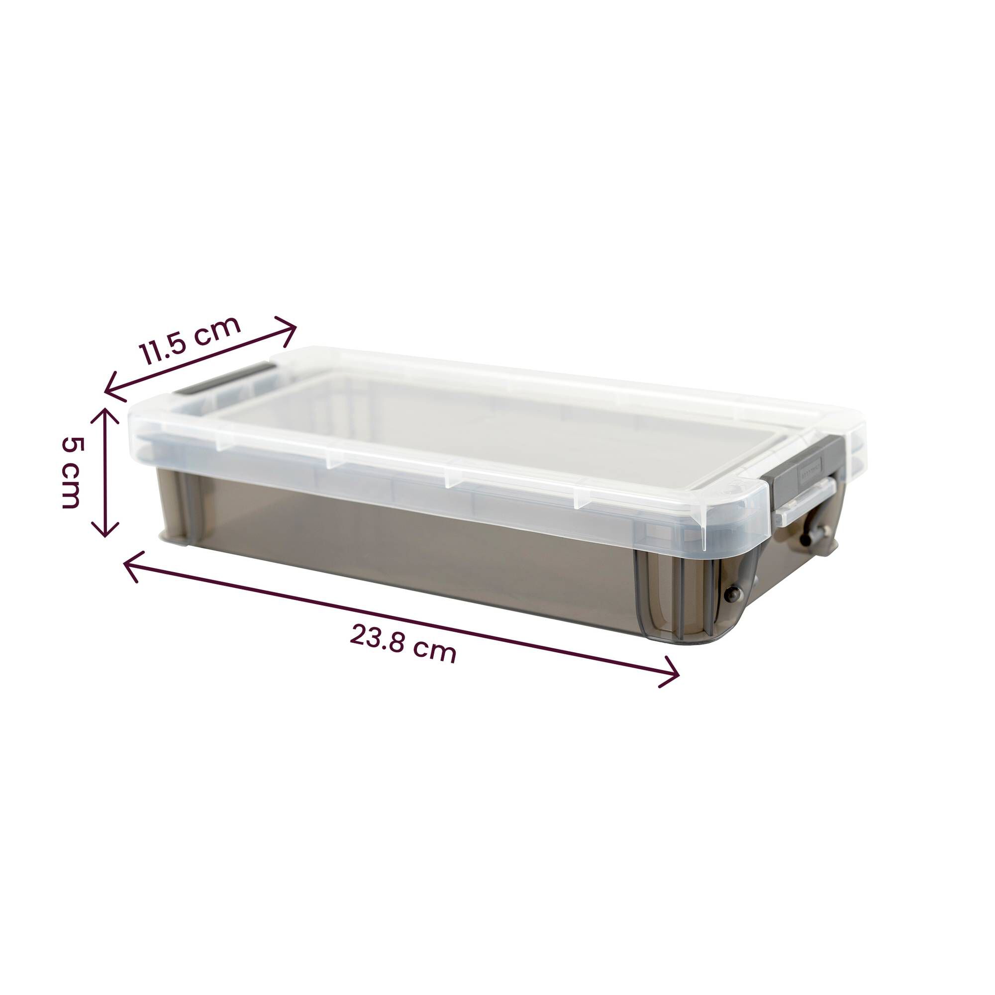 Whitefurze Allstore 0.75 Litre Transparent Grey Storage Box | Hobbycraft