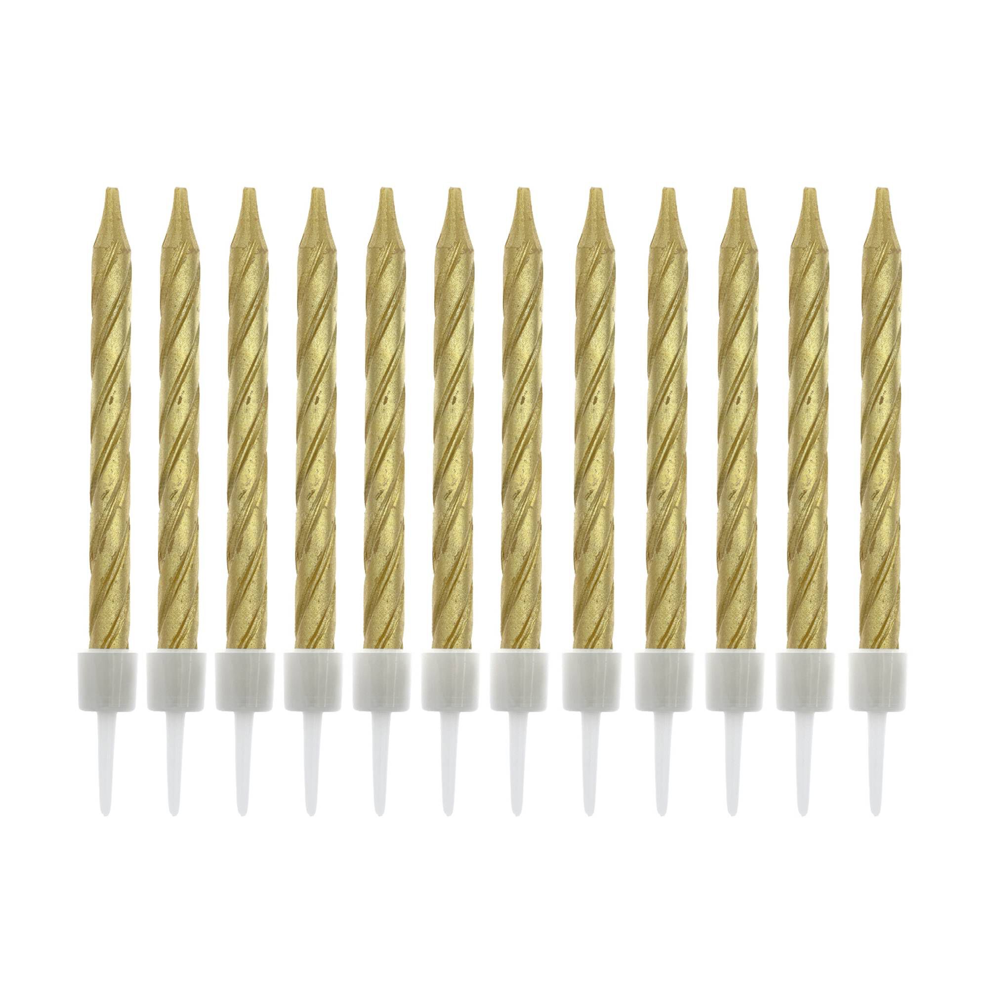 Metallic Gold Candles 12 Pack | Hobbycraft