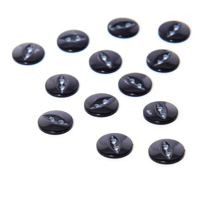 Hemline Blue Basic Fish Eye Button 13 Pack | Hobbycraft