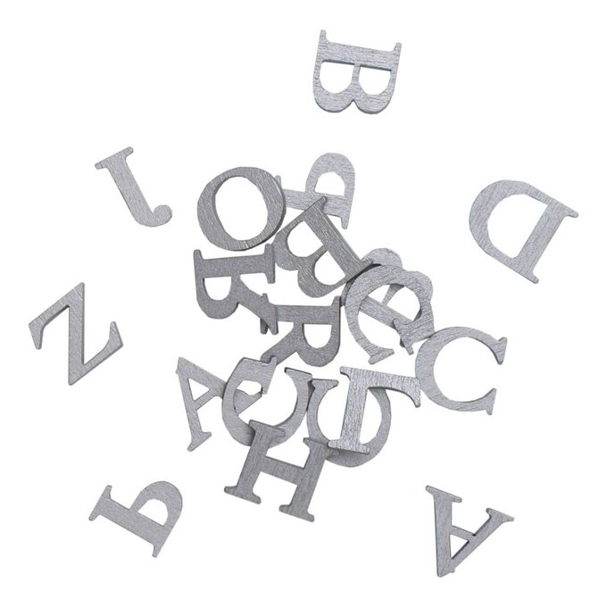 Silver 3D Wooden Letters 52 Pieces | Hobbycraft