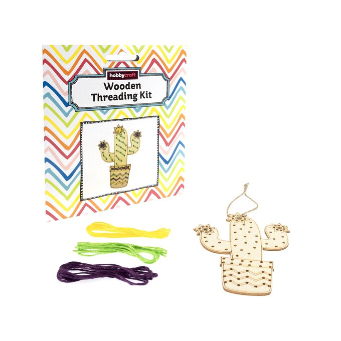 Cactus Wooden Threading Kit | Hobbycraft