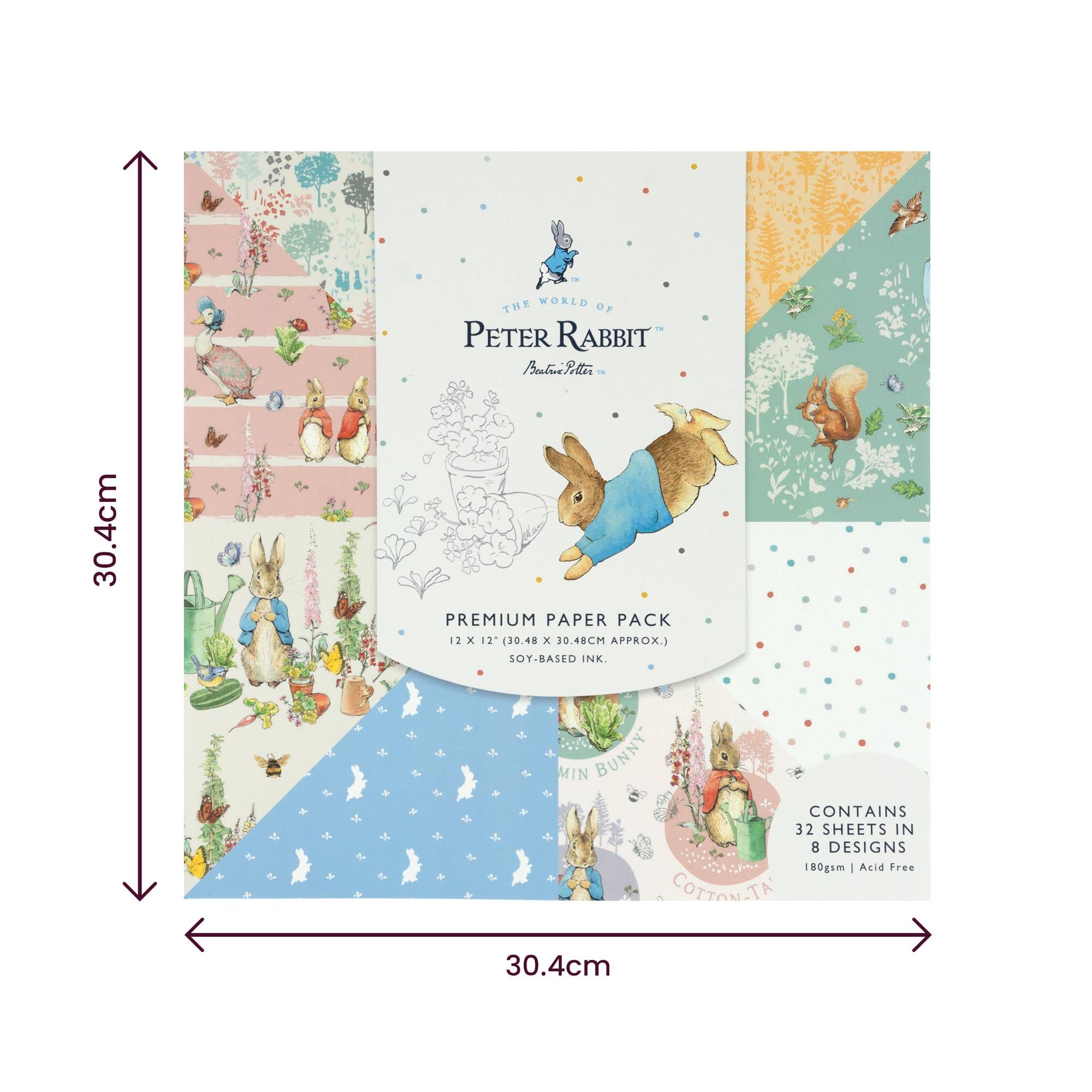 Peter Rabbit 12 x 12 Inches Paper Pack 32 Sheets | Hobbycraft