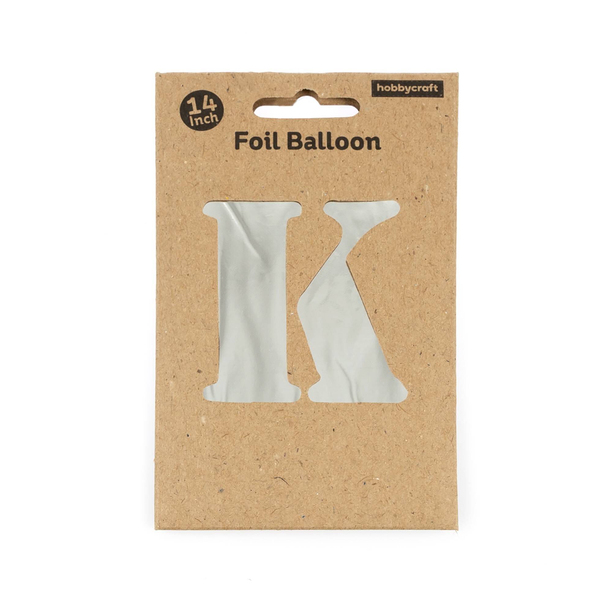 Silver Foil Letter K Balloon | Hobbycraft