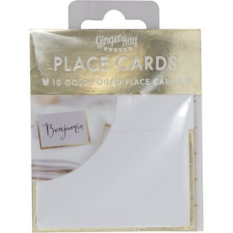 Ginger Ray Gold Foiled Border Place Cards 10 Pack | Hobbycraft