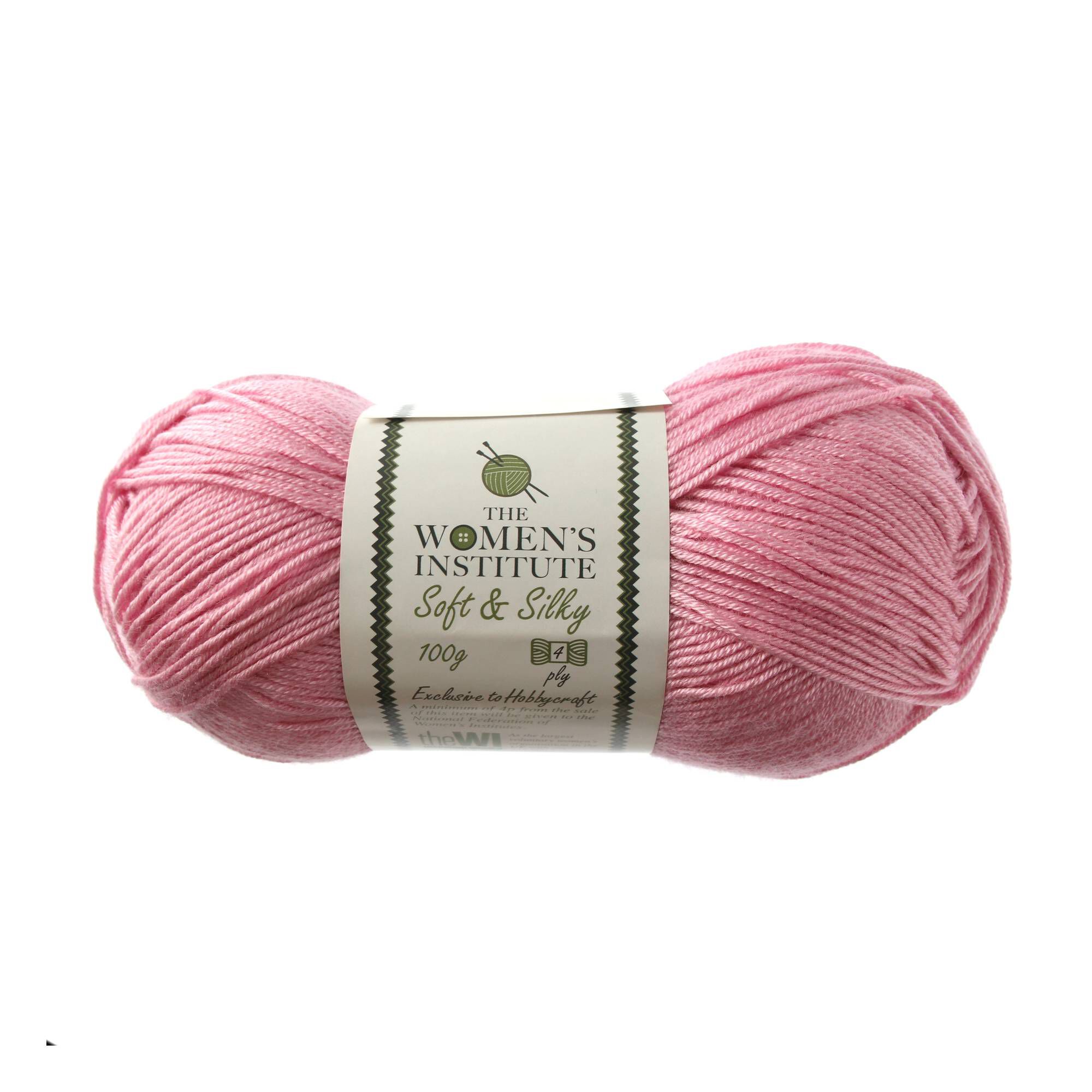 Women's Institute Pink Soft and Silky 4 Ply Yarn 100g | Hobbycraft