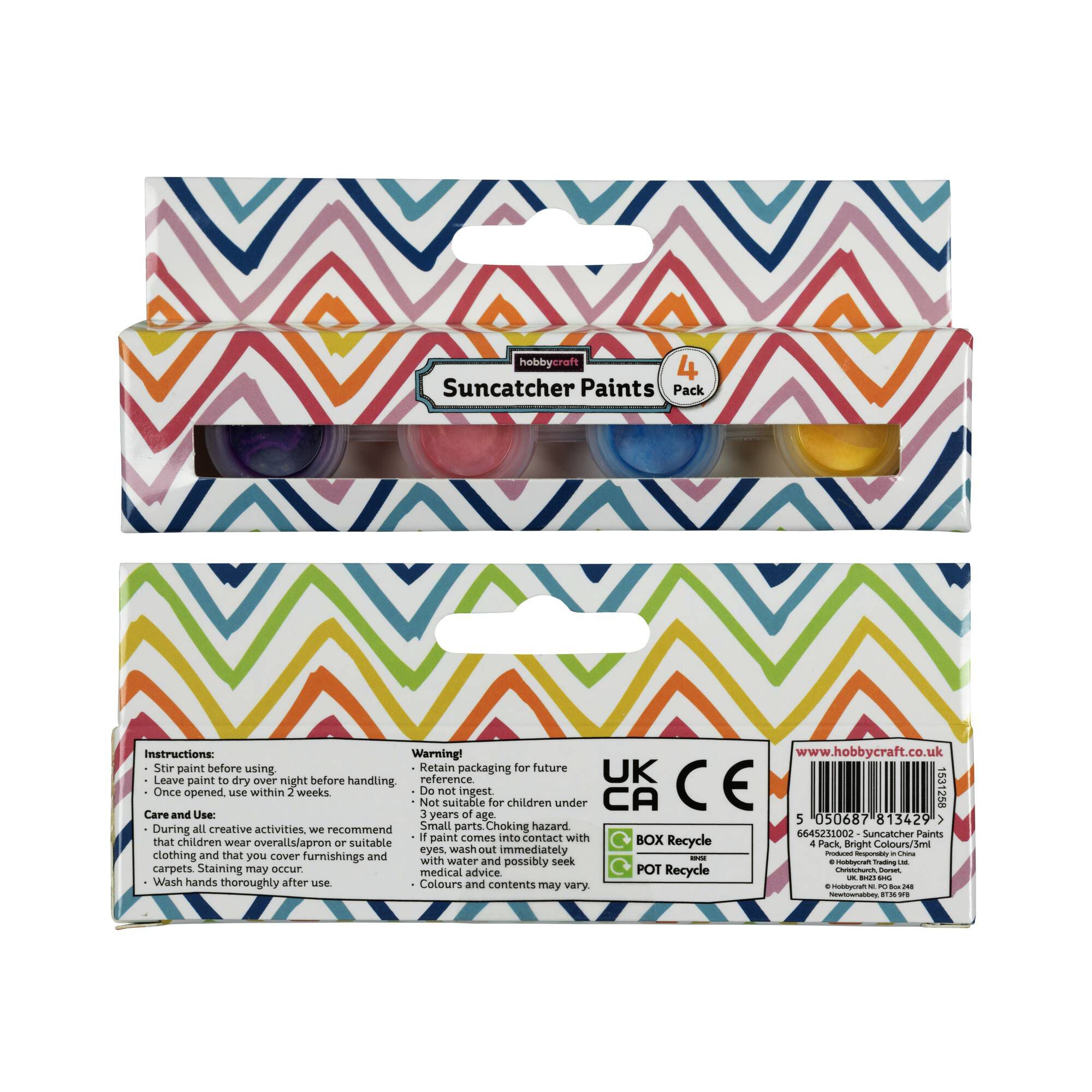 Bright Suncatcher Paints 3ml 4 Pack | Hobbycraft