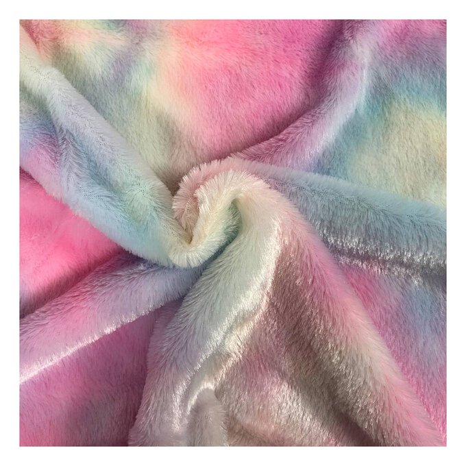 Rainbow Polyester Fur Fabric by the Metre | Hobbycraft