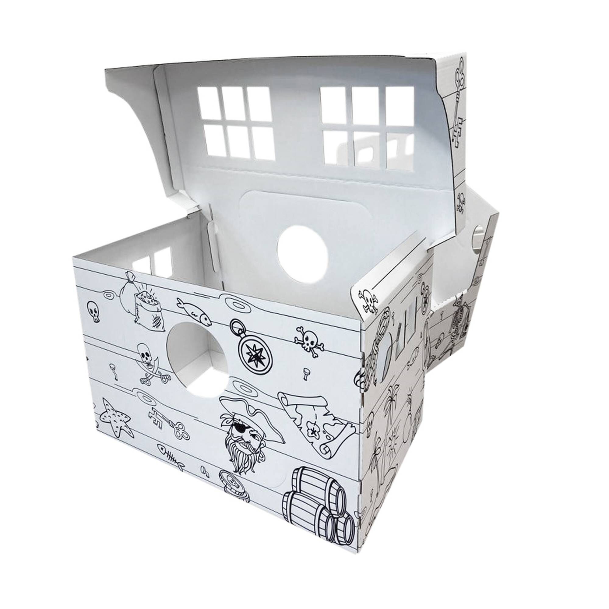 Colour-In Cardboard Pirate Ship | Hobbycraft