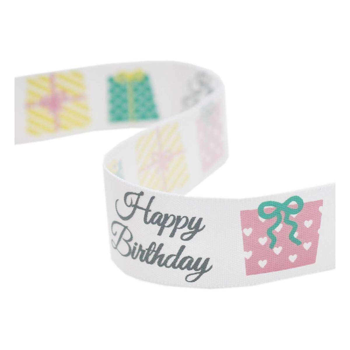Pink Happy Birthday Satin Ribbon 19mm x 4m | Hobbycraft