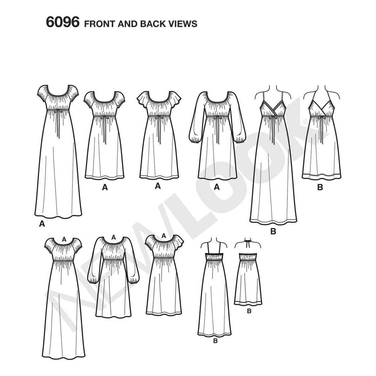 New Look Women's Dresses Sewing Pattern 6096 | Hobbycraft