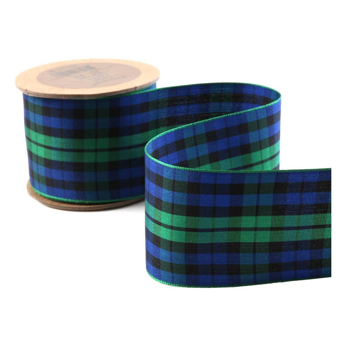 Blue Tartan Ribbon 50mm x 3m | Hobbycraft