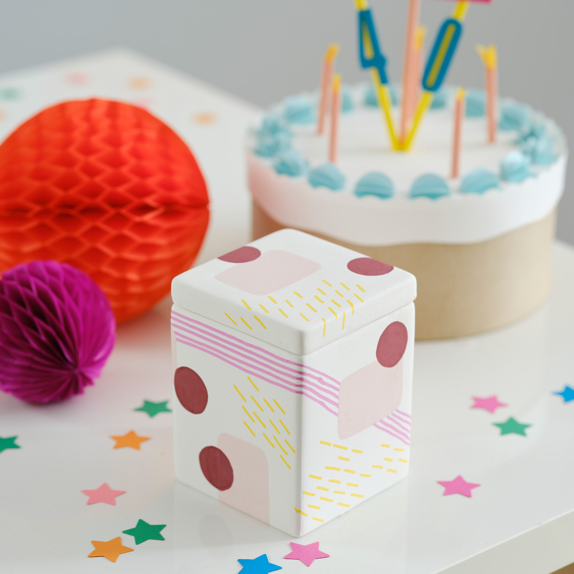 Unglazed Ceramic Square Box 12cm | Hobbycraft