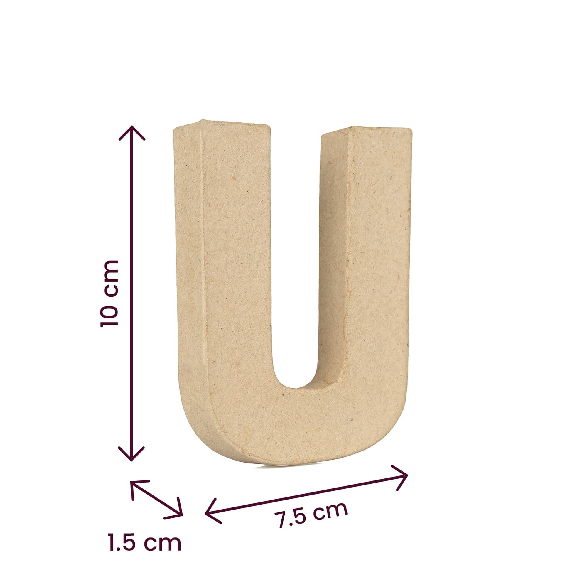 Mini Mache Letter U 10cm | Hobbycraft