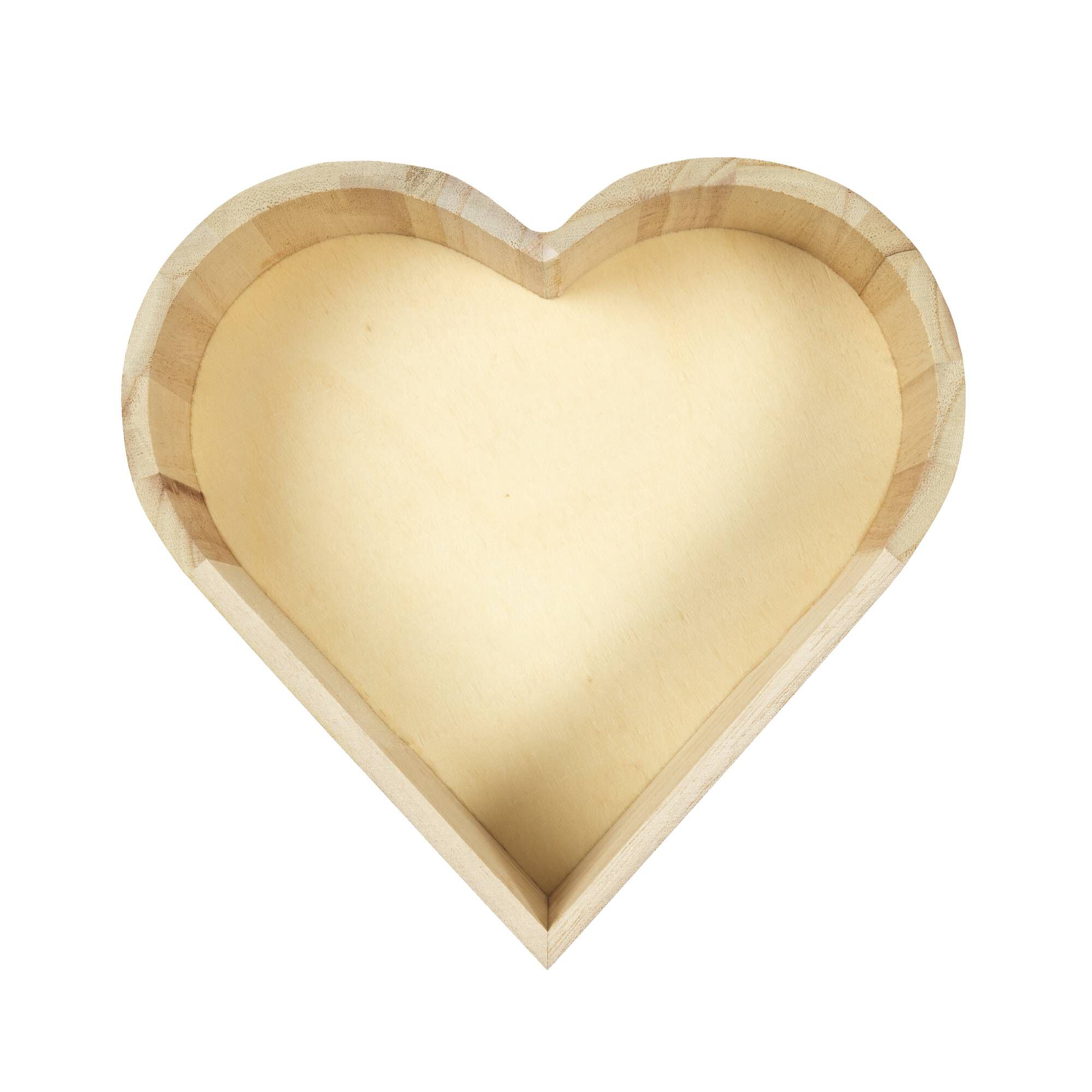 Wooden Heart Tray 20cm x 20cm x 5cm | Hobbycraft
