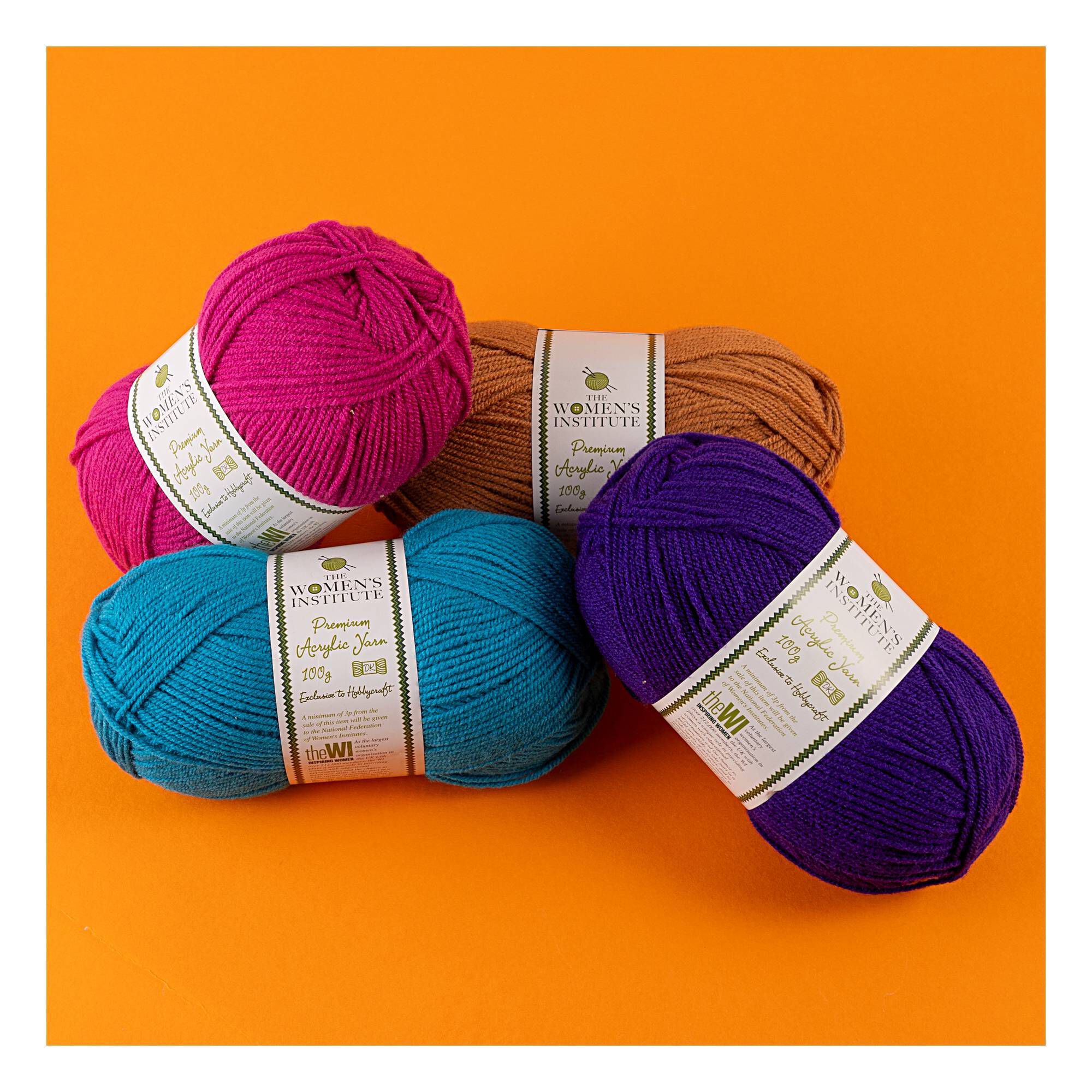 Women's Institute Magenta Premium Acrylic Yarn 100g | Hobbycraft