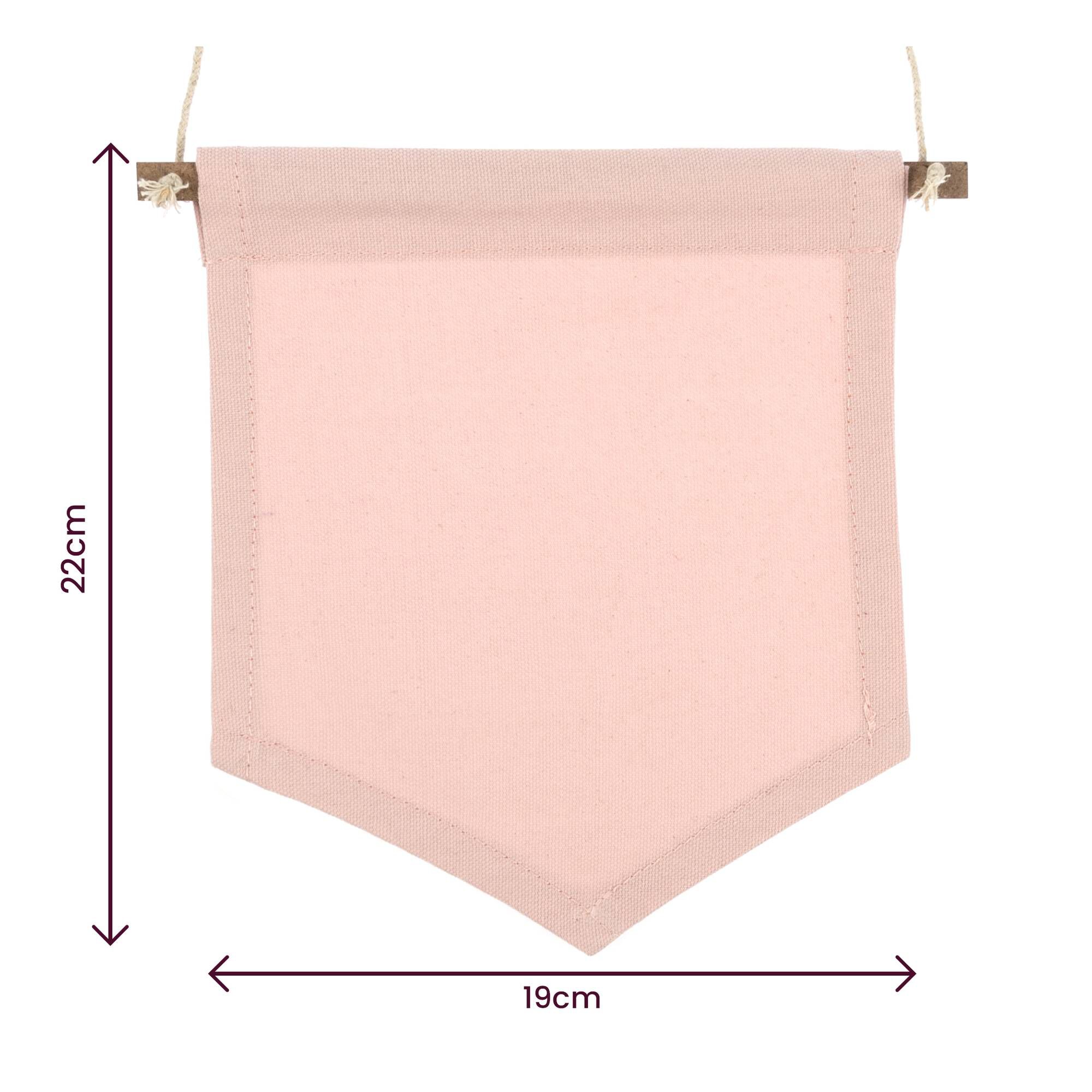 Light Pink Canvas Banner 19cm x 22cm | Hobbycraft